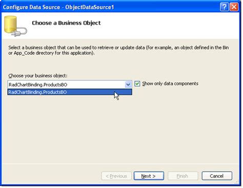 data binding radchart to objectdatasource at design time ui for