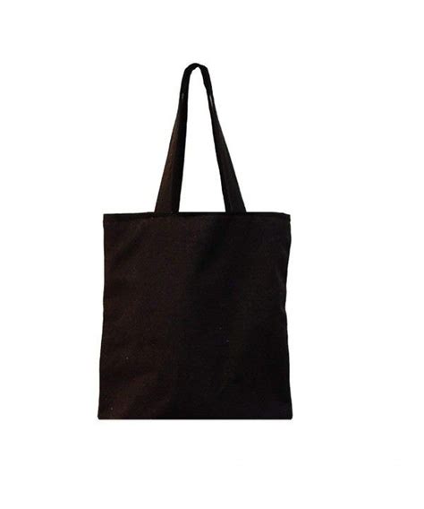 Unisex Diy Plain Solid Black Canvas Tote Bag Black Small Tote