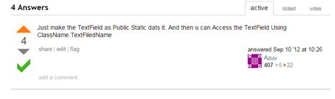 java why use public static textfields in swing stack