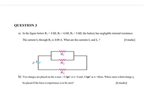 Solved A In The Figure Below R1 3 0Ω R2 6 0Ω R3 5 0Ω The