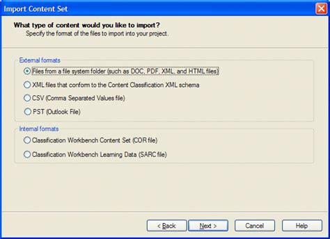 tutorial creating a classification workbench project and importing a