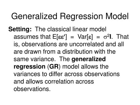 ppt generalized regression model powerpoint presentation free