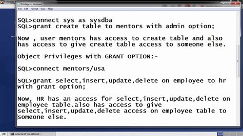 grant select insert update delete on table oracle