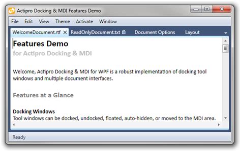 actipro docking and mdi wpf tool windows and multiple document interface
