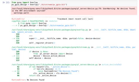 pynq custom image v2 7 for zedboard no device found error support pynq