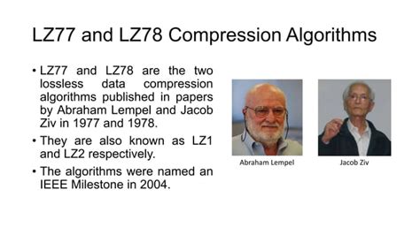lz77 and lz78 compression algorithms