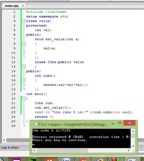 single level inheritance in c language code for java c