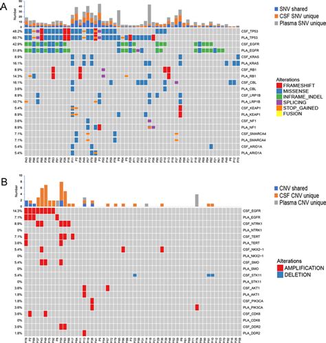 comparison of genomic profiles between paired csf and plasma samples