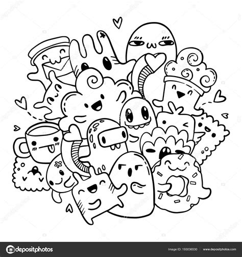 Cute Doodle Monsters Set