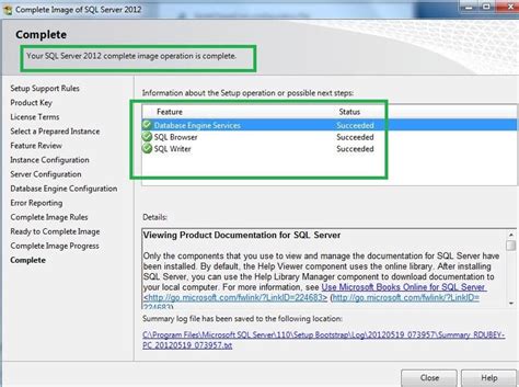 install sql server 2012 using sysprep