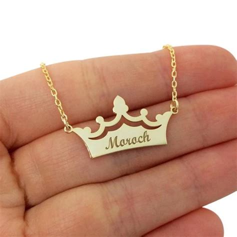 Rose Gold Color Custom Crown Name Necklace Women Personalized Jewelry