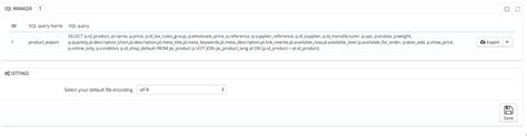 php prestashop sql manager not working as expected