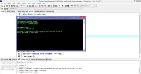 checkicrot program menghitung volume kubus di dev c