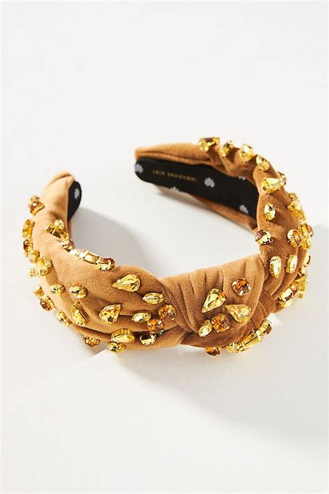 Lele Sadoughi Embellished Velvet Knotted Headband Anthropologie