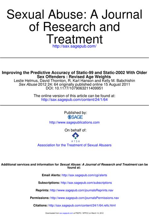 Pdf Improving The Predictive Accuracy Of Static 99 And Static 2002