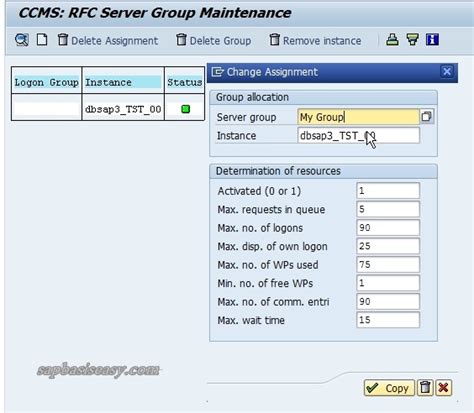 how to create rfc group for parallel processing sap basis easy