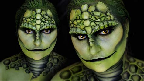 reptile lizard halloween costume makeup tutorial rawbeautykristi