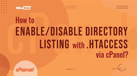 how to enable disable directory listing with htaccess via cpanel