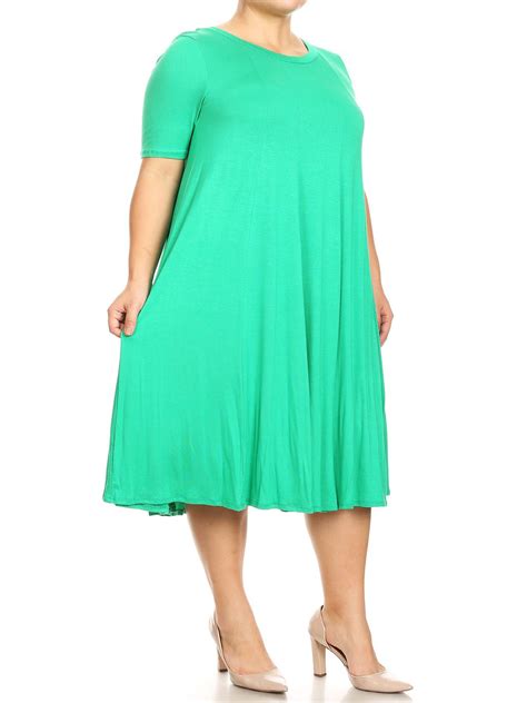 Moa Collection Womens Plus Oversize Solid Casual Loose Fit Short
