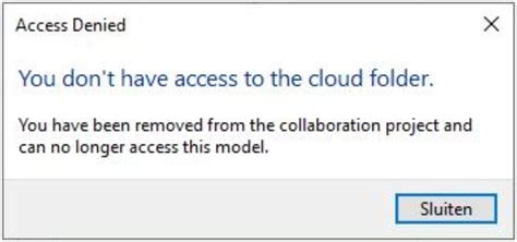 you don t have access to the cloud folder error message when opening