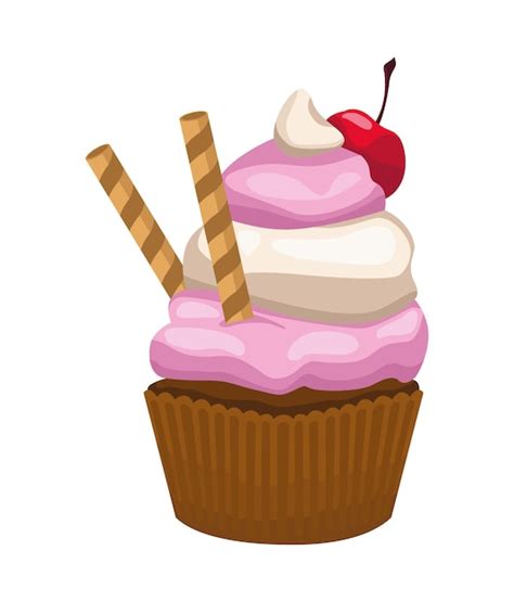 Free Vector Sweet Cupcake Pastry Product Icon