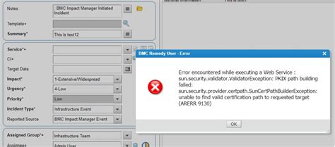 remedy ar system server error using ssl pkix path building failed