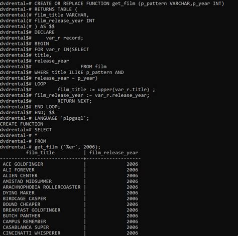 postgresql function returning a table geeksforgeeks