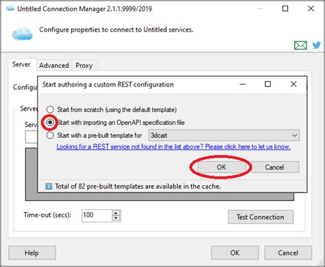 how to select openapi swagger file using cozyroc openapi import wizard
