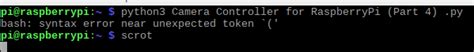 running a python program returns bash syntax error near unexpected