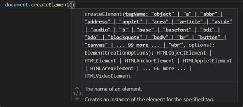 javascript list of possible values for the function parameter stack