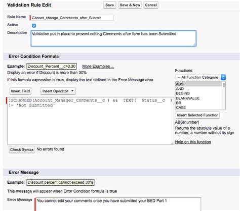 a validation rule to make text read only