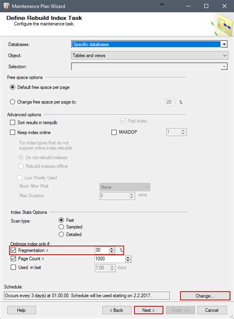 how to detect a high level of sql server database index fragmentation