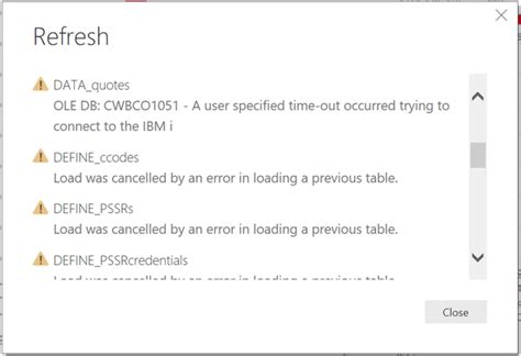 odbc and ole db timeout errors microsoft power bi community