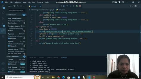 program atm sederhana menggunakan python youtube