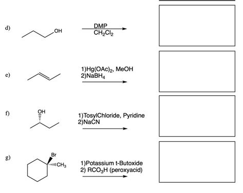 Solved Oh Dmp Ch2cl2 1 Hg Oac 2 Meoh 2 Nabh4 F Oh 1