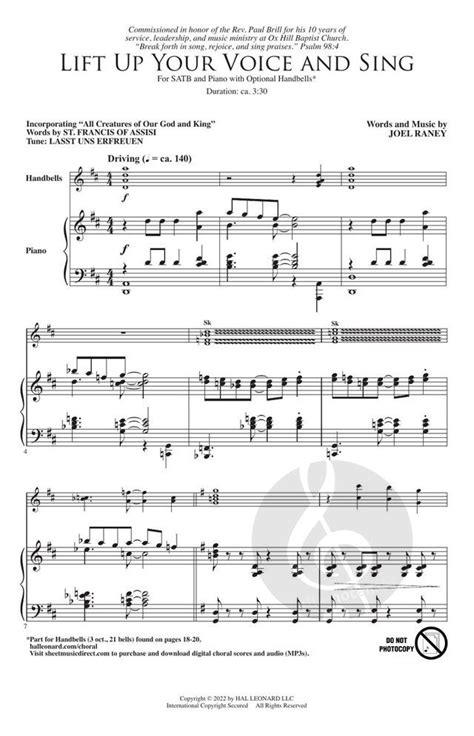Lift Up Your Voice And Sing Von Joel Raney Noten Für Gemischten Chor