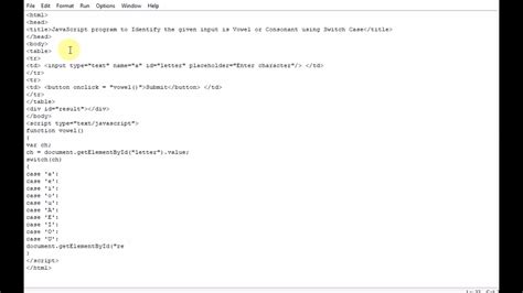 javascript program to identify the given input is vowel or consonant