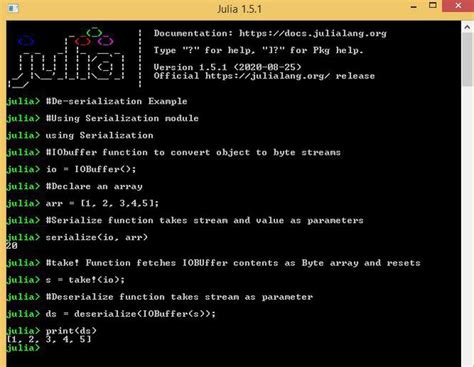 serialization in julia geeksforgeeks
