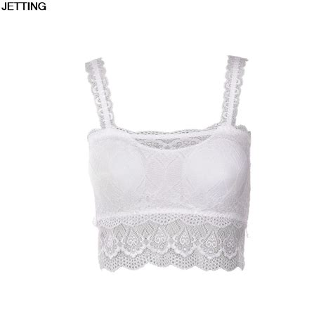 White Black Soft Bra Sexy Crop Top Bra Women Girls Lace Tube Top