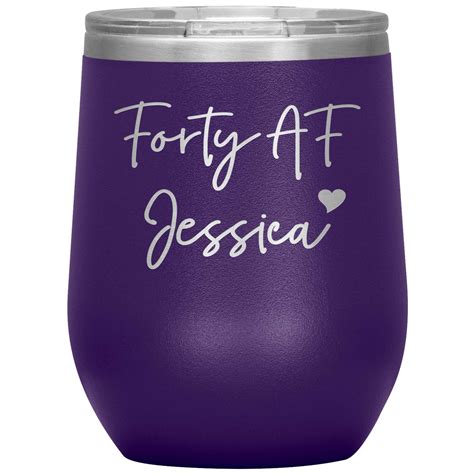 40th Birthday T For Women Forty Af Wine Tumbler 40 Af Etsy