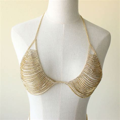 Sparkling Rhinestone Bra Rhinestone Sexy Body Chain Bra Etsy