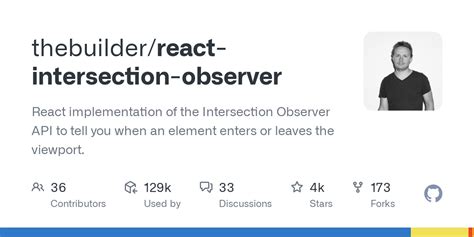 github thebuilder react intersection observer react implementation