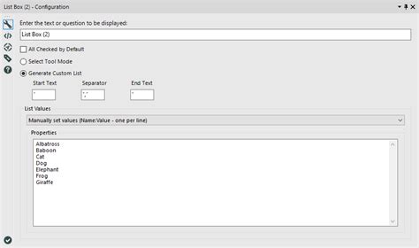 solved using list box to feed input feed into text entr alteryx