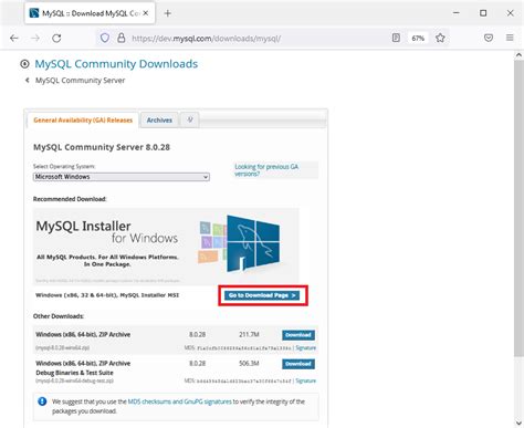 how to install a mysql database on a windows pc