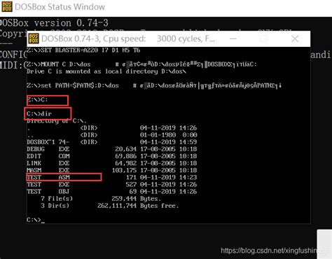 使用dosbox masmplus工具包搭建汇编环境 csdn博客