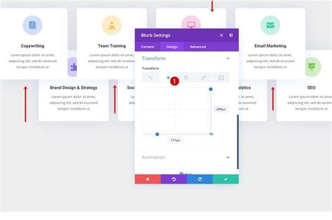 using transform translate vs negative margin with divi elegant