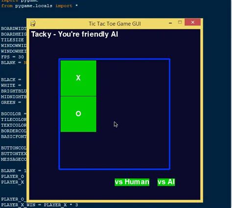 tic tac toe game gui project in python sourcecodester