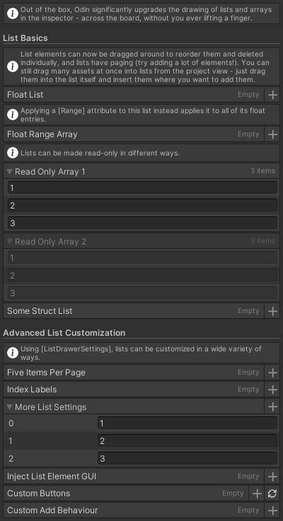list drawer settings attribute for unity with odin inspector