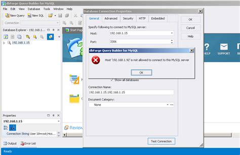 access mysql database mamp in host from windows guest dbforge query