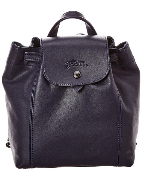 Longchamp Le Pliage Cuir Xs Leather Backpack In Blue Save 25 Lyst